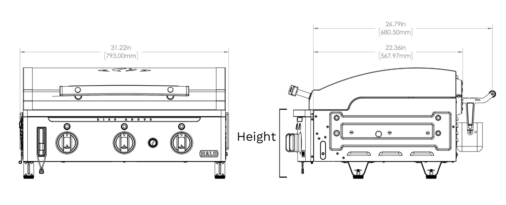 Blackstone and Halo griddle support