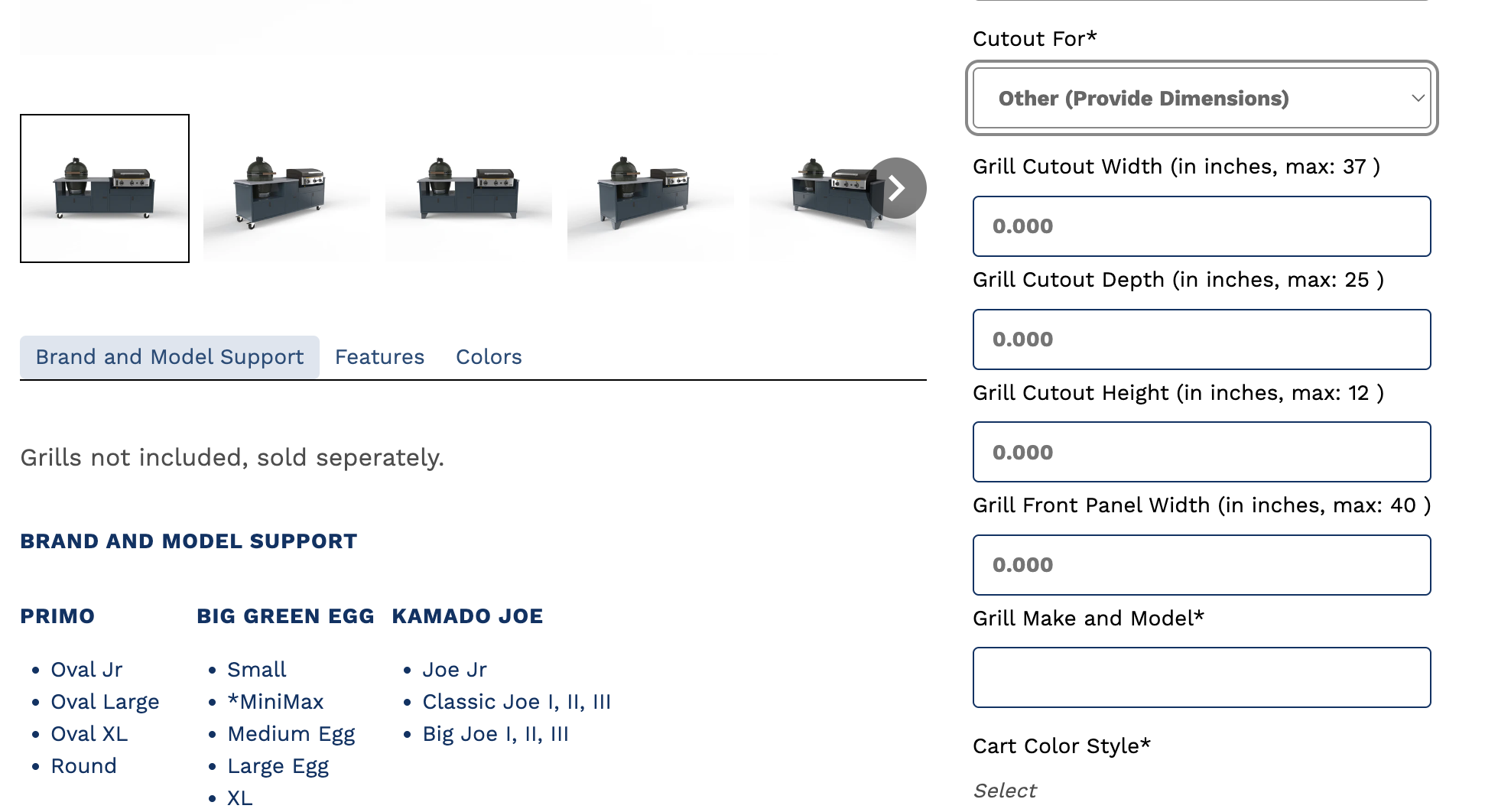 What grills will work in the Fusion cart or Ignite cart?