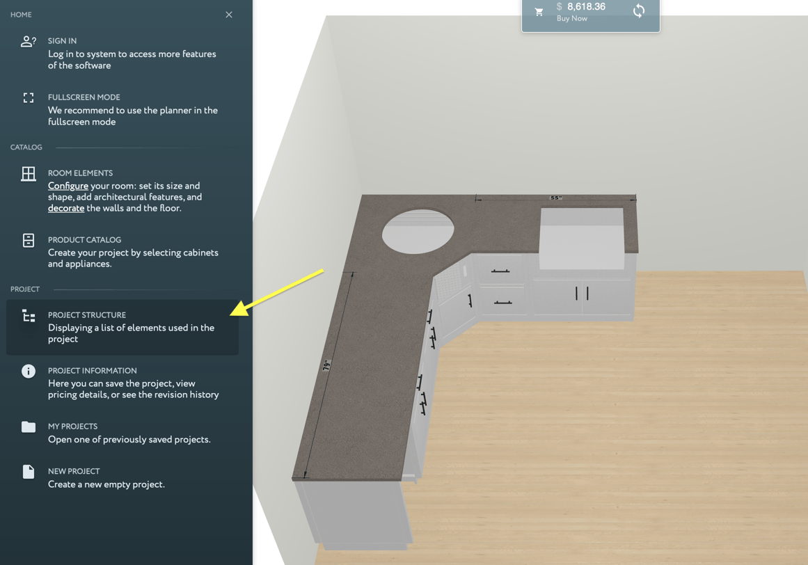 How do I change countertop colors or options?